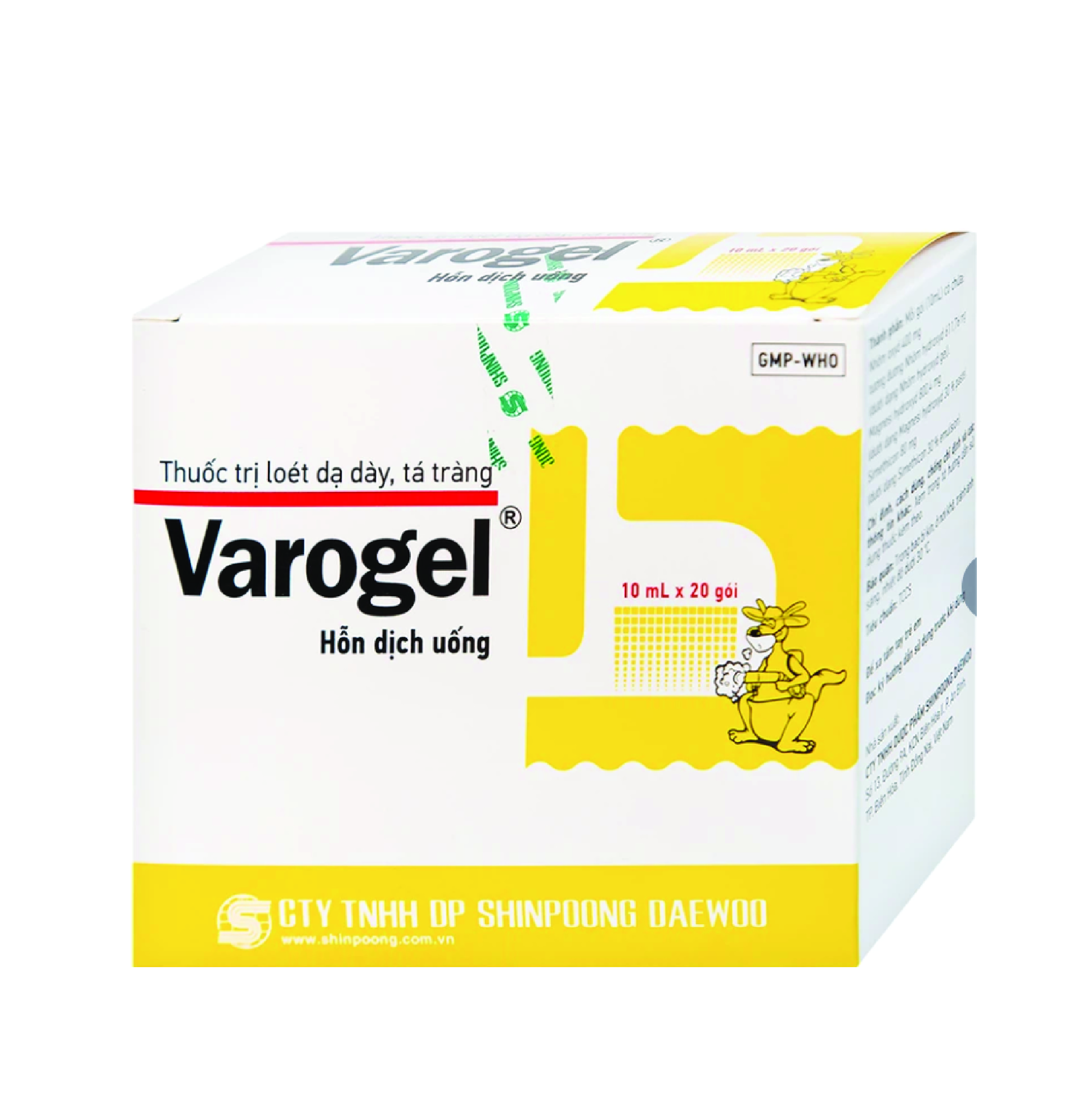 Hỗn dịch uống Varogel Shinpoong Deawoo điều trị viêm loét dạ dày, tá tràng (20 gói x 10ml ...